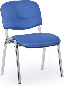 Konferenční židle VIVA PLUS - chromované nohy, modrá