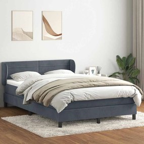 Box spring postel s matrací tmavě šedá 160x210 cm samet 3317614