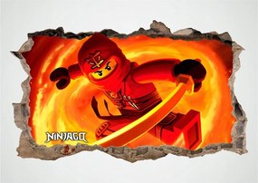 Samolepka na zeď červená ninja go 120 x 74 cm