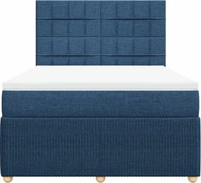 Box spring postel s matrací modrá 140x200 cm textil 3292085