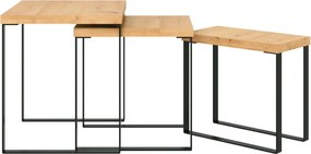 furniture-nabytek.cz - Sada 3 Konferenčních stolků Sidora divoký dub
