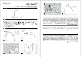 Zrcadlo do koupelny na zeď do pokoje do ložnice, předsíně na chodbu AMBIENTE OVAL SENZOR 100 x 50 cm s LED podsvícením POP_AMBIENTE_OVAL 411-231 41 4 411-286