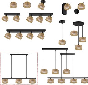 Brilagi - Lustr na lanku AURA LUX 3xGX53/30W/230V černá/zlatá