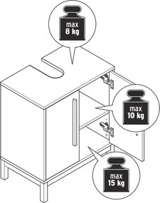 Tchibo - Skříňka pod umyvadlo »Eklund« - barva: šedá