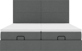 Osmanský rám postele s matrací tmavě šedá 180x200cm textil 3313672