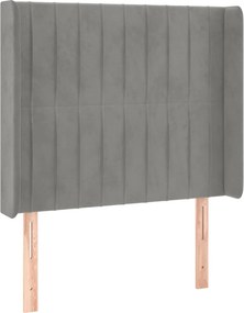 Box spring postel s matrací a LED světle šedá 100x200 cm samet 3139667