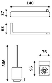 NIMCO MAC set-94KN-90 - Nástěnná WC štětka a držák toaletního papíru MAYA