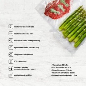 Lauben Vacuum Sealer 60SB černá / plně automatická vakuovačka / 10-20s