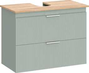 HOMCOM Skříňka pod umyvadlo, koupelnová skříňka se 2 zásuvkami, moderní styl, 80 x 40 x 60 cm, zelená a dřevěný dekor