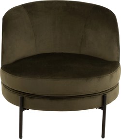Zelené sametové kulaté křeslo Lounge chair Jammy Green - 71*67*66cm
