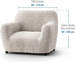 Bielastické potahy VENEZIA béžová křeslo (š. 60 - 110 cm)