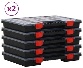 Organizéry na součástky 10 ks 40 x 30 x 5 cm polypropylen 3106445