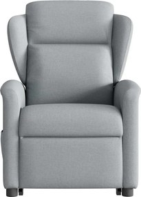 Zvedací polohovací křeslo světle šedé textil 3303134