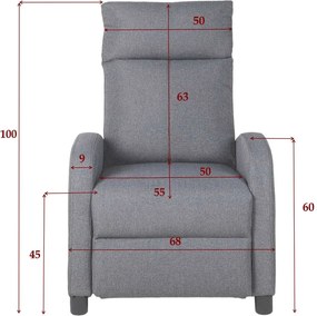 LuxuryForm DESIGN Televizní křeslo RUFO s polohováním - béžové