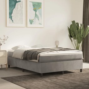 Box spring postel s matrací světle šedá 140x190 cm samet 3144675