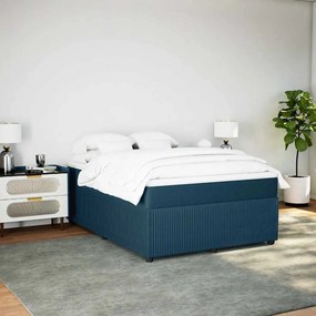 Box spring postel s matrací tmavě modrá 160x200 cm samet 3285654