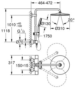GROHE 26648000 - Sprchový systém RAINSHOWER SMARTACTIVE 310 450 mm lesklý chrom
