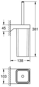 GROHE 40857000 - Souprava na čištění toalety SELECTION CUBE lesklý chrom
