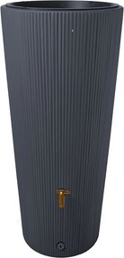 4rain Regentonne "Vaso 2in1 Decor", objem 220 litrů, výška 120 cm, vč. pěstební misky. (Graphite Grey)