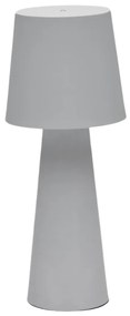 OnaDnes -20% Šedá kovová zahradní stolní LED lampa Kave Home Arenys M