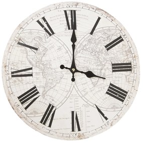 Bílé hodiny s římskými číslicemi World - 34*4 cm / 1xAA