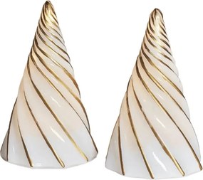 LED světelný stromeček, skleněný, sada 2 kusy, bílý, 11 cm