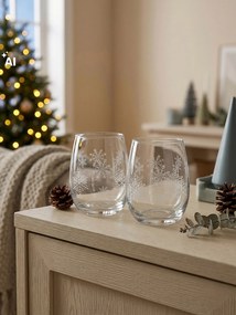 Sinsay - Vánoční sklenice s potiskem sněhových vloček 2 pack - clear