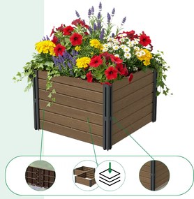 Vyvýšený záhon BASE PLANT, 61x61x46cm, přírodní hnědá Prosperplast