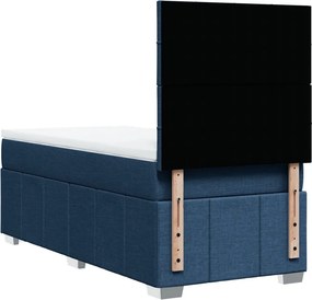 Box spring postel s matrací modrá 90x200 cm textil 3291557