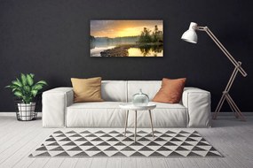 Obraz na plátně Jezero Kameny Krajina 140x70 cm