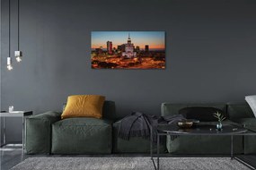 Obrazy na plátně Noční panorama Varšavy mrakodrapů 120x60 cm