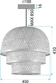 Toolight Boho, závěsné svítidlo 1xE27 APP1577-5C, přírodní hnědá, OSW-03614