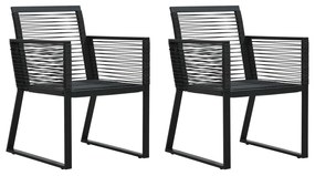 Zahradní židle 2 ks černé PVC ratan,  48572