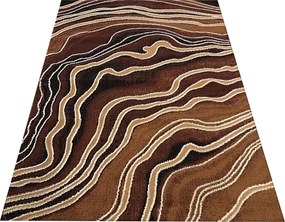 DY Hnědý koberec s abstraktním motivem Alfa 08 Rozměr: 60x100 cm