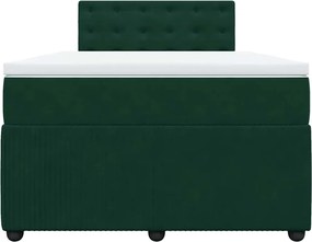 Box spring postel s matrací tmavě zelená 120x190 cm samet 3290001