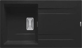 Pyramis Granitový dřez s odkapávačem Kartesio 1B 1D, carbon, 86 x 50 cm