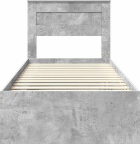 Rám postele Betonově šedá 90 x 190 cm Masivní borové dřevo 3409802