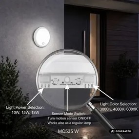 MCE535 W bílá / Venkovní LED svítidlo / PIR senzor pohybu