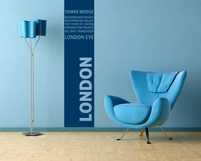WALLVINIL Samolepky na zeď - Pruh London Barva: Modrá střední, Velikost: 200x47 cm