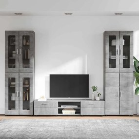 Sestava TV skříněk FLORIN 3 ks Betonově šedá Kompozitní dřevo 3398007