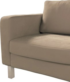 Potah na křeslo IKEA Karlstad, krátký barva béžová látka lesklé, sametová