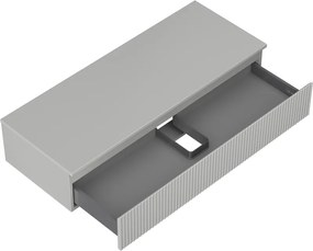 Mexen Rivel, koupelnová skříňka 120 cm s pracovní deskou, 1 zásuvka, drážkovaná, matná šedá, 91A20-12023-1-BFC62