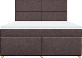 Box spring postel s matrací tmavě hnědá 180x200 cm textil 3291355
