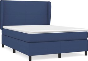 Box spring postel s matrací modrá 140x190 cm textil 3127803