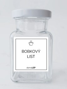 Samolepka na kořenky BOBKOVÝ LIST bílá 5 × 5 cm základní písmo