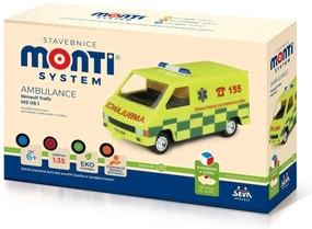 Stavebnice monti system ms 06.1 ambulance renault trafic 1:35 v krabici 22x15x6cm