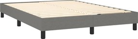 Box spring postel s matrací a LED tmavě šedá 140x190 cm textil 3133230