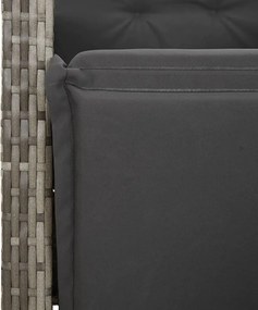9dílný zahradní bistro set s poduškami šedý polyratan 3276898