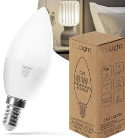 Toolight Toolight, LED žárovka E27, 8W, 640lm, 4000K neutrální bílá, RSL036, OSW-20021
