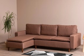 Hanah Home Rohová pohovka LUNGO světle hnědá